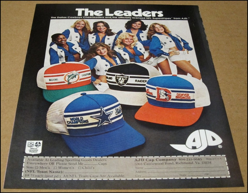 1978 AJD Cap Company Dallas Cowboys Cheerleaders Print Ad Advertisement ...