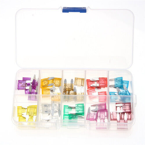50x Mini Car Fuse Auto Mini Blade Car Fuse Set 3 5 7.5 10 15 20 25 40 ...