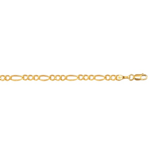 10K Yellow Gold 3.7mm Figaro Chain Necklace with Lobster Lock Fine ...