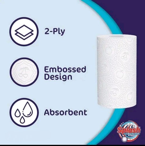 Splash Kitchen Towels Super Absorbent 2Ply 44 Sheets Per Roll 192 Rolls ...