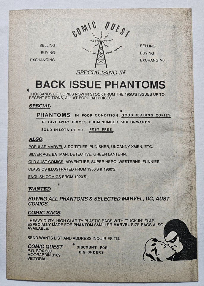 Australian Frew Phantom Comic No 1027 VF to NM Published 1992 Bagged ...