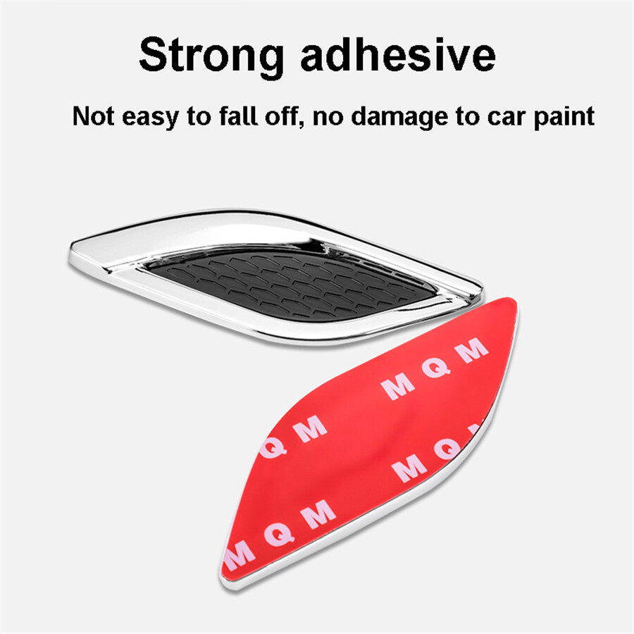 3D Chrome Metal Sticker Fake Air Vent Trim Fit For Car Fender Hood ...
