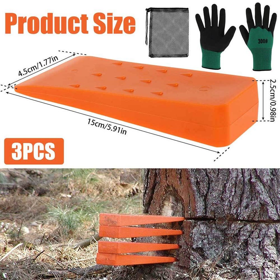 3 Pack Tree Felling Wedges with Spikes 6 Inch Splitting Wedges Logging ...