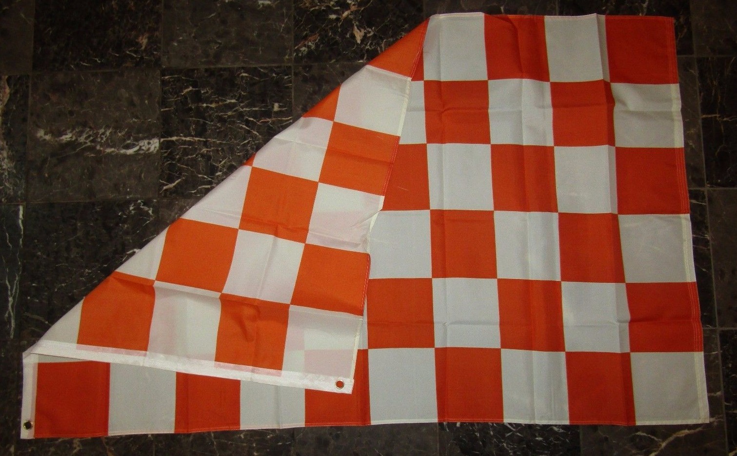 3x5 Advertising Checkered Checker Orange White Flag 3'x5' Banner Brass ...