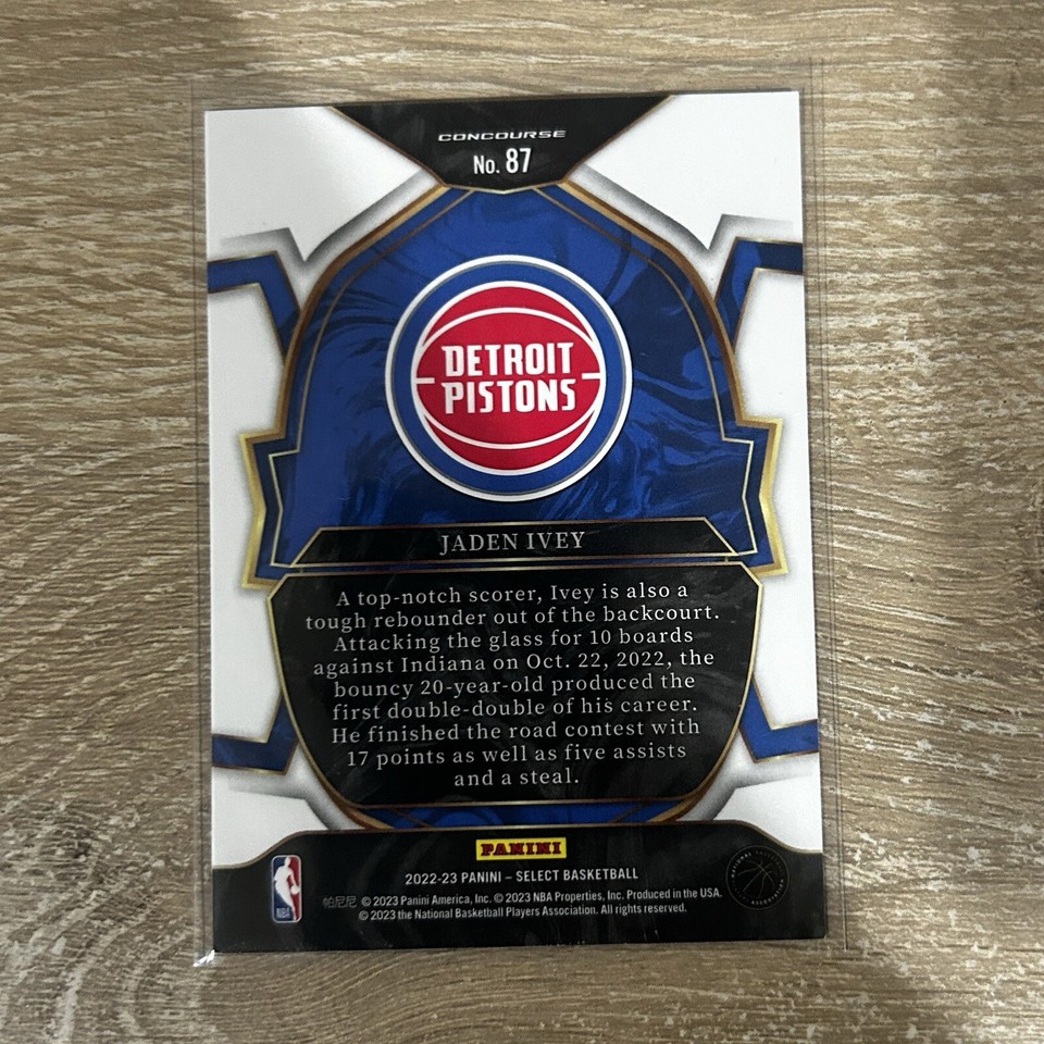 2022-23 Panini Select Retail Jaden Ivey Concourse #87 Detroit Pistons ...