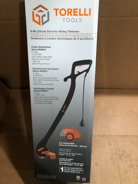 Electric String Trimmer Torelli Tools Model Inv00411 9" Cut Bump & Go ...