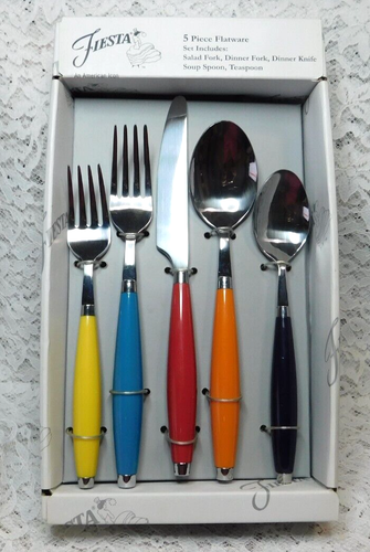 Fiesta Fiestaware 5 Piece Flatware Set Multicolor Brand New | eBay