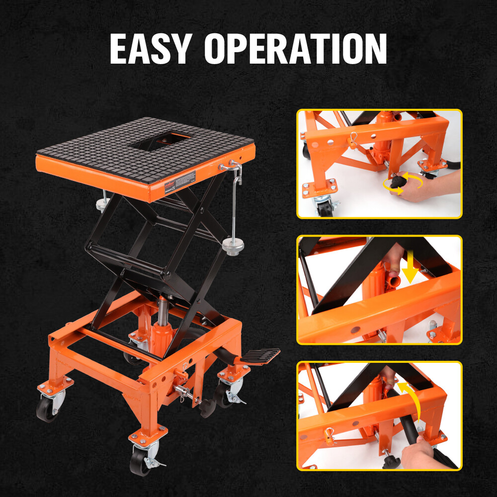 160KG Light Motorbike Lift Dirt Bike Hydraulic Scissor Jack Hoist with ...