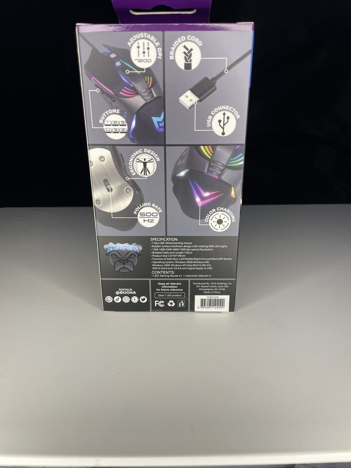 LED Gaming Mouse for PC 7 KEY 7200 DPI USB Wired BUGHA - New Sealed | eBay