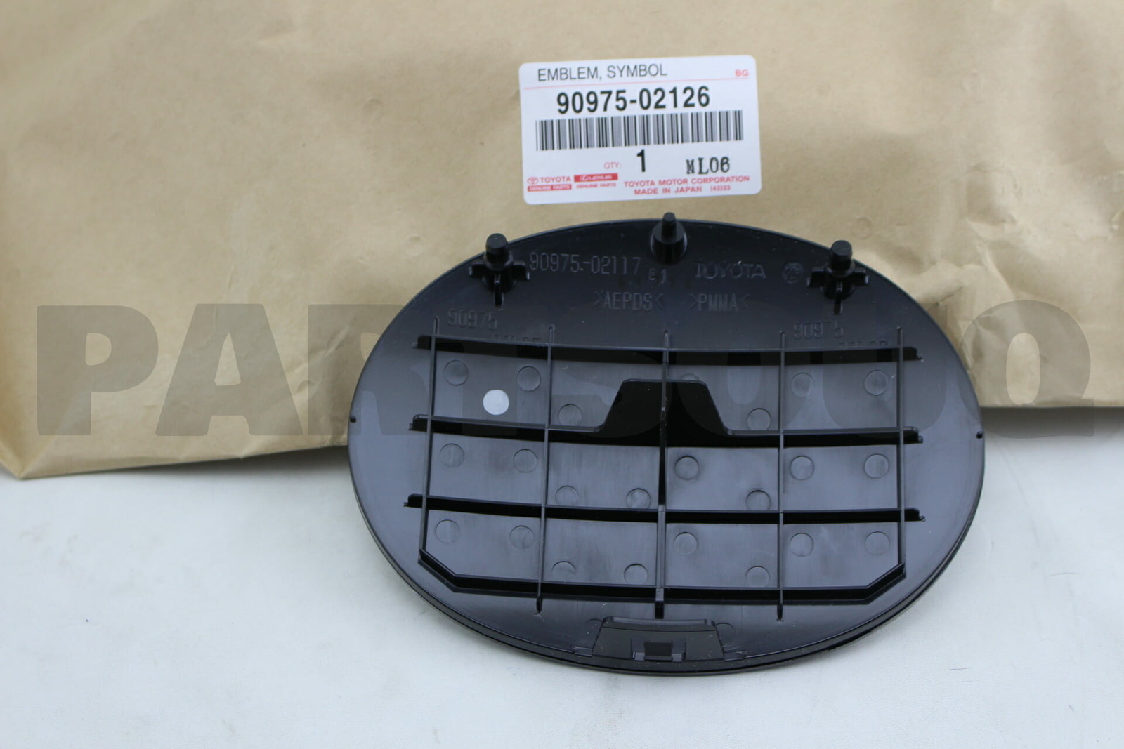 9097502126 Genuine Toyota EMBLEM, RADIATOR GRILLE (OR FRONT PANEL ...