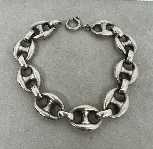 Vintage Italy Sterling Silver 925 Chain Bracelet Mens Jewelry Art ...