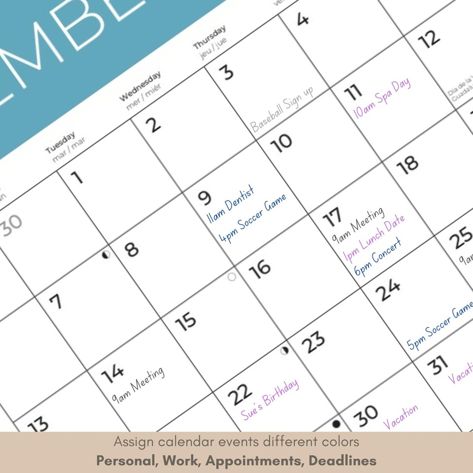 Castle Wall Calendar 2026 | 12" x 24" Open | Giftable Travel Calendar ...