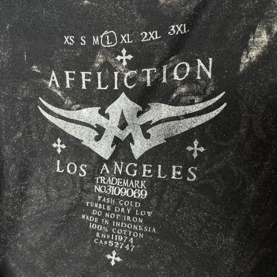 Y2K Affliction Black Short Sleeve Tee Shirt Fedor v Barnett Trilogy UFC ...