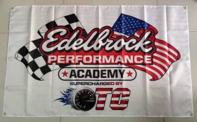 Banner Edelbrock Flag Ft Wall Garage Sign Racing 3x5 Decor Car Show ...