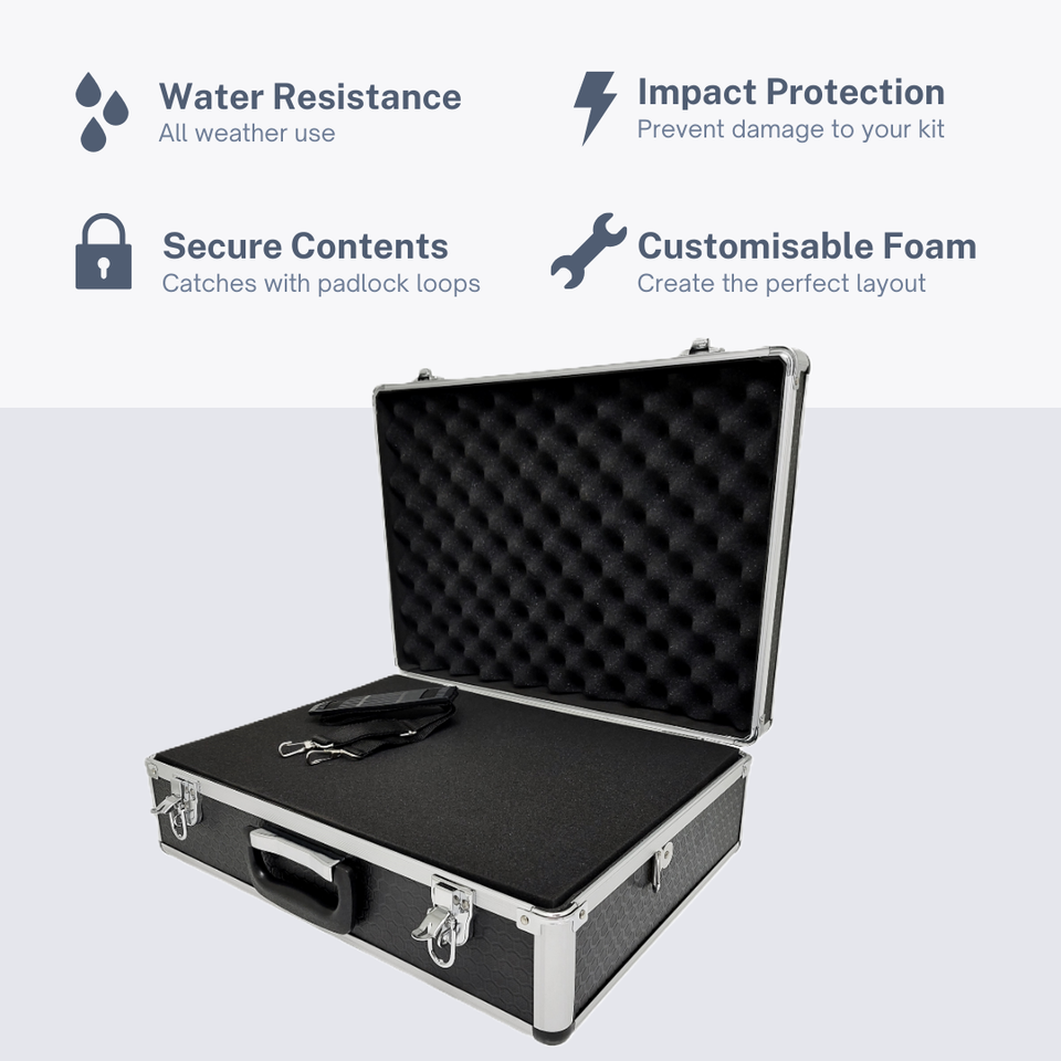 Protective Flight Case Storage Tool Box with Pick & Pluck Foam & Carry ...