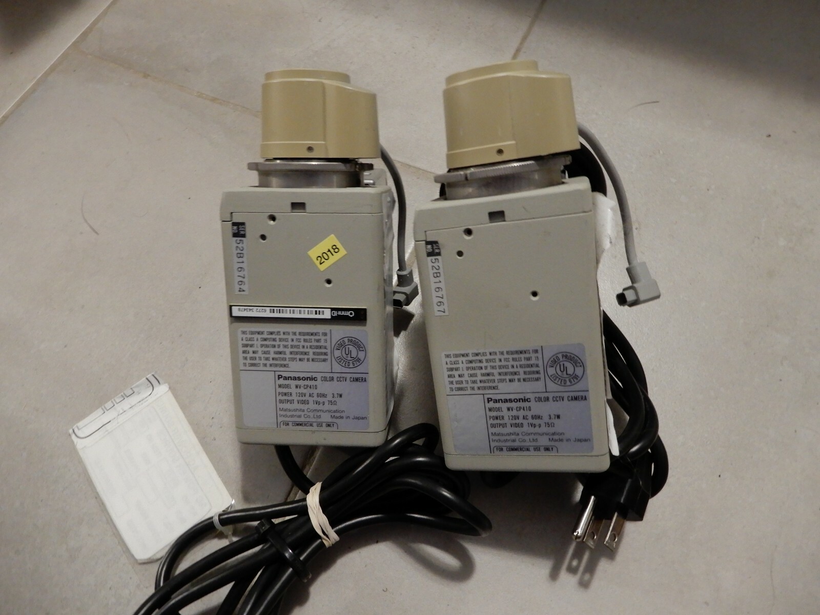 LOT of 2 Panasonic WV-CP410 Digital Color CCTV Cameras w/ lenses ...