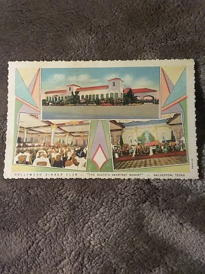 Hollywood Dinner Club Postcard GALVESTON TX ILLEGAL GAMBLING Sam Maceo ...
