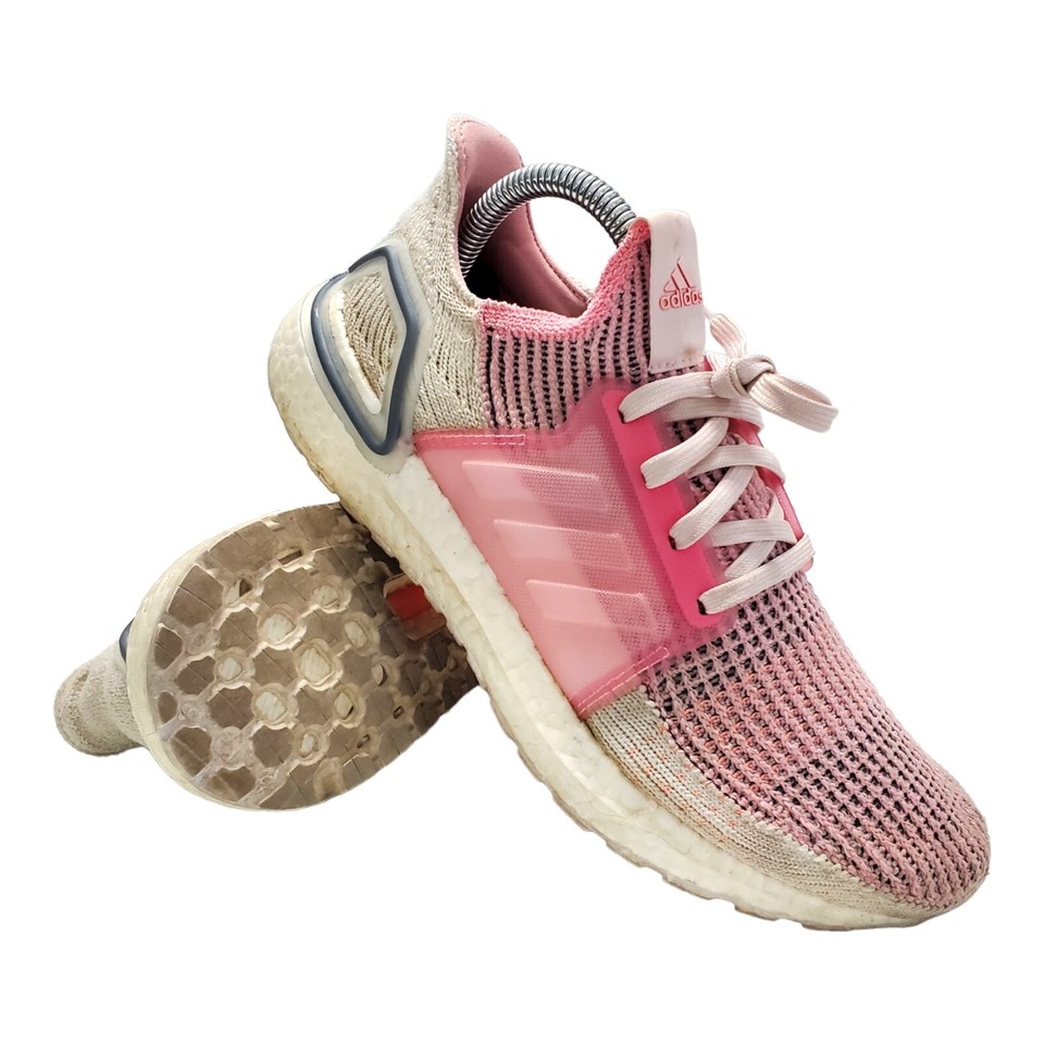 ADIDAS Shoes ULTRABOOST 19 Womens Size 7.5 Pink White Running Sneaker ...
