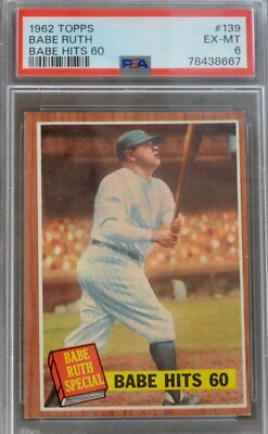 1962 Topps - #139 Babe Ruth - GOAT Hits 60 - PSA 6 - EX-MINT | eBay