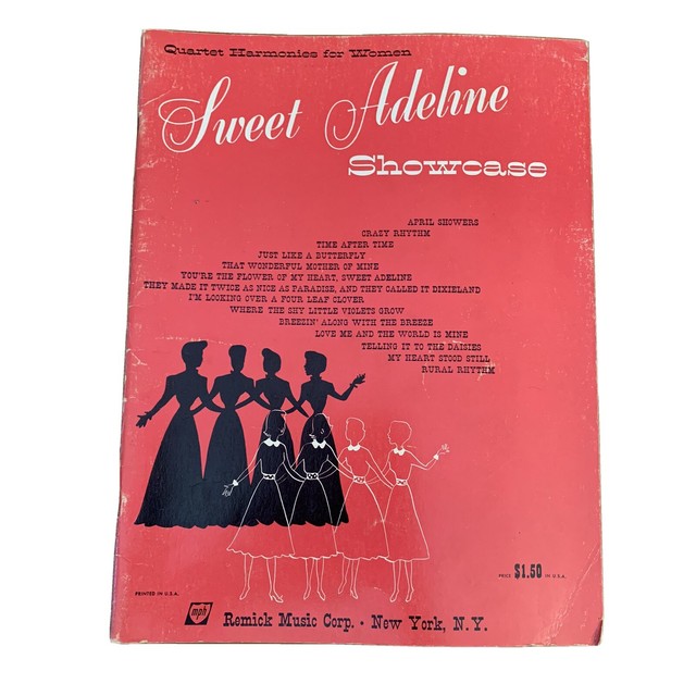 Sweet Adeline Showcase Quartet Harmonies For Women 1957 Vocal Sheet ...