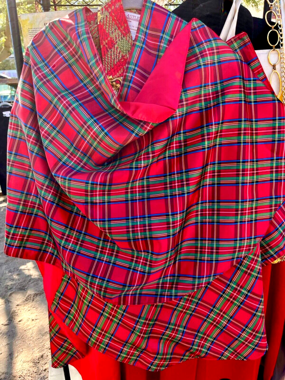 Vintage Handmade Scottish Tartan Plaid Reversible Sat… - Gem