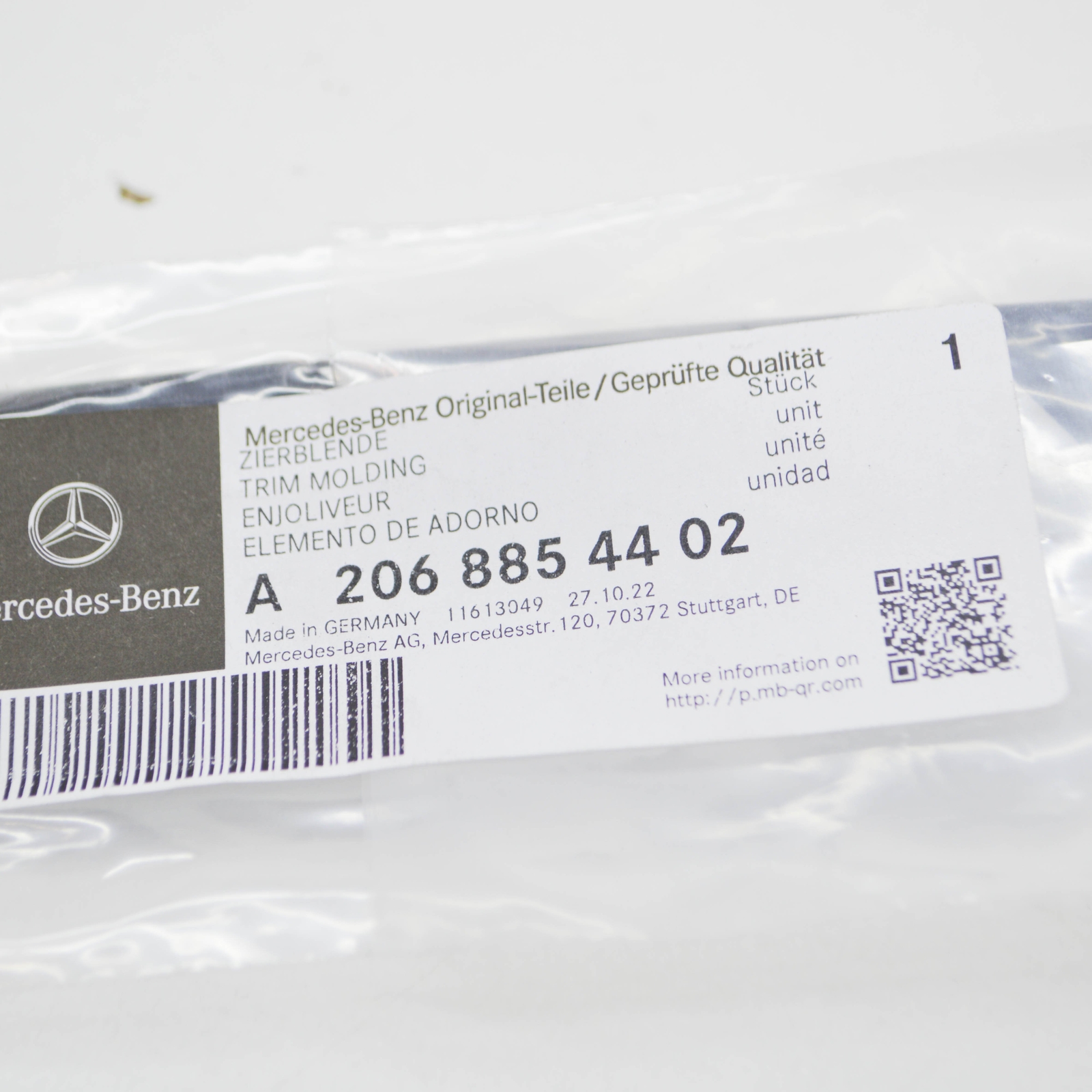 MERCEDES-BENZ C W206 AMG Front Bumper Right Lower Trim A2068854402 NEW ...