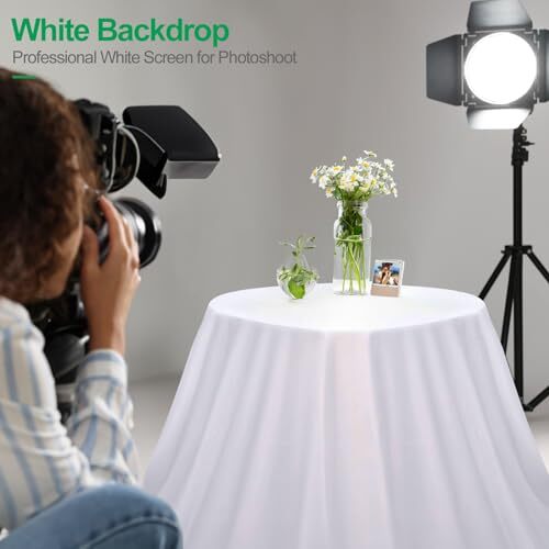Photo Backdrop for Photography, Large Plain Drapes Party 8.5x10ft White ...