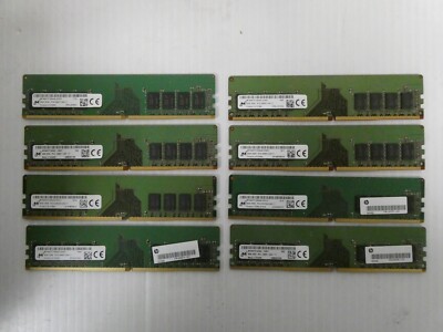 Lot of 8 Micron 8GB DDR4 RAM Memory Modules 2400 - 3200 Mhz | eBay