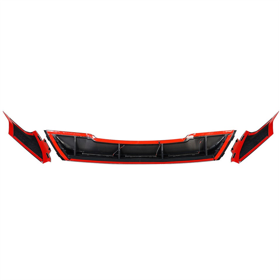 Black Front Hood Protector Stone Guard w/ Amber Lights for 2015-2020 ...