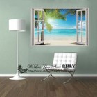 3D Sunshine Beach Window View Removable Wall Art Stickers Vinyl Decal ...