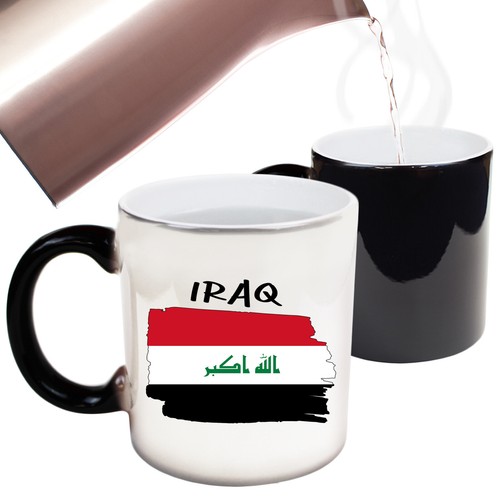 Iraq Country Flag Nationality Colour Changing Mug Drinking Mugs GIFT ...