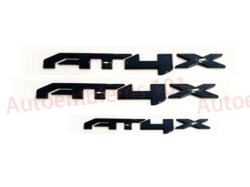 3PC GLOSS Black Door Rear AT4X Canyon Emblem Badge 2023-2024 GMC Canyon ...