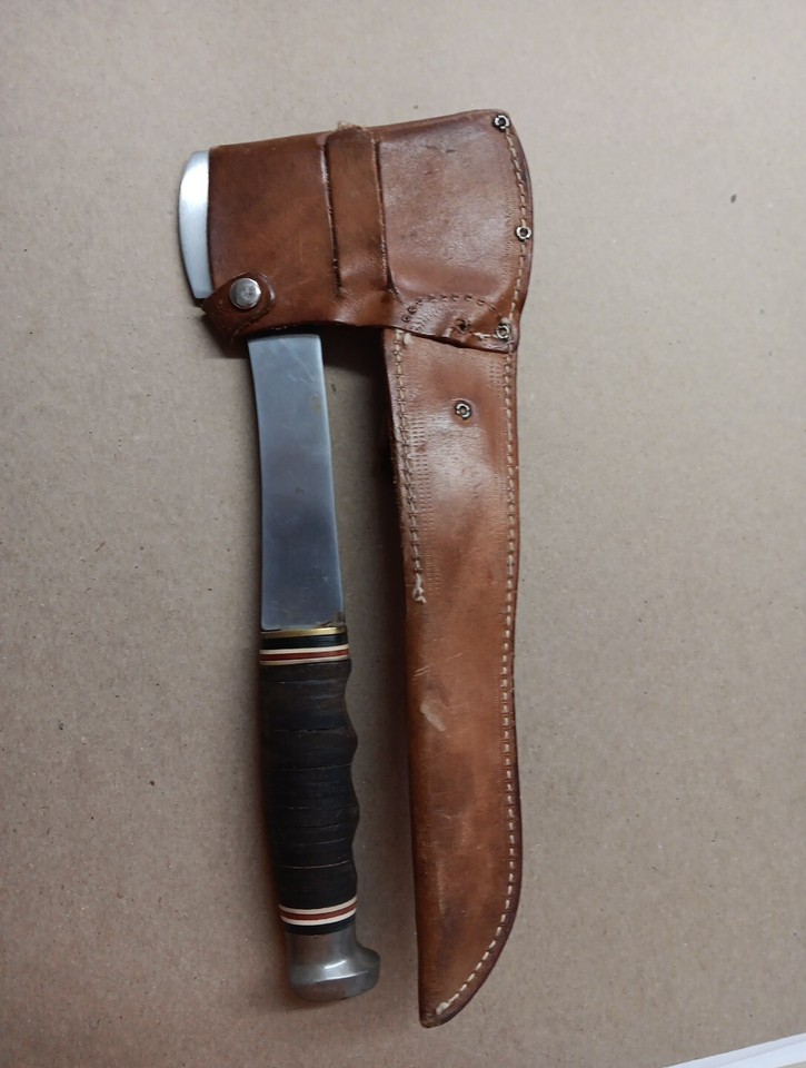 Vintage KA-BAR fixed blade 1232 Knife And 1331 Hatchet Set With Original Sheath | eBay