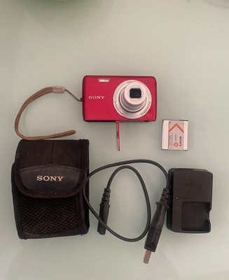 Sony Cybershot Red DSC-W670 16.1mp 6x Optical Zoom Digital Camera WORKS ...