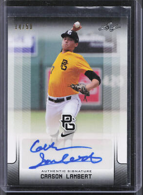 2017 Leaf Perfect Game National Showcase #BA-CL1 Carson Lambert Auto ...