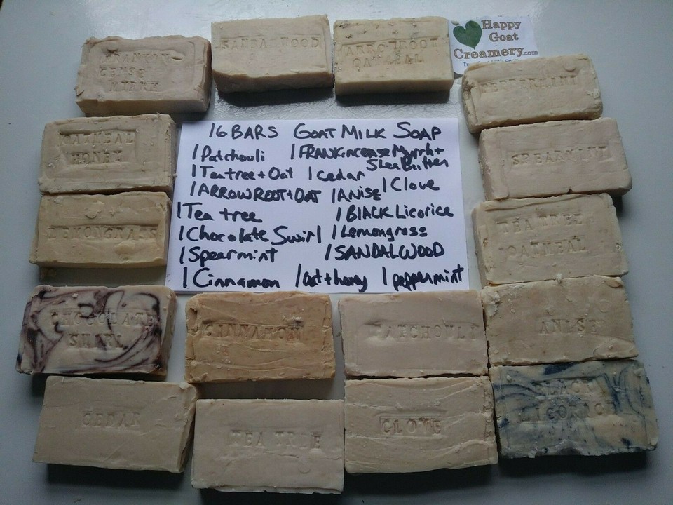 16 BARS HANDMADE GOAT MILK SOAP PURE ESSENTIAL OIL HAPPY GOAT CREAMERY ...