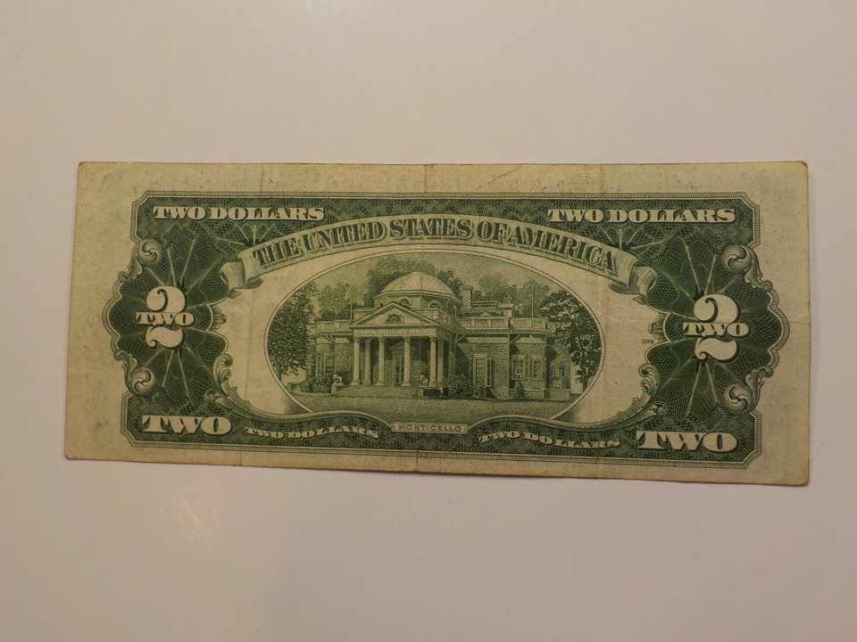 1953 Two Dollar Bill Paper Money United States 2 Currency Red Seal ...