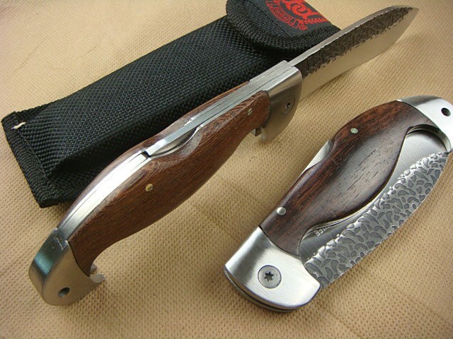 Handmake Folding Blade Back Lock Wood Handle Collection Knife Camping ...