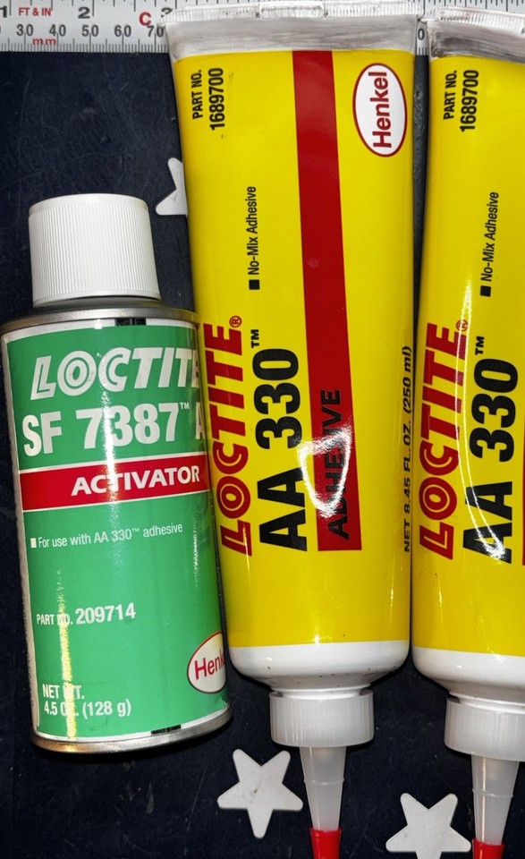 2 Loctite AA 330 250mL 1689700 & SF 7387 AE 4.5oz Activator 128g 209714 ...