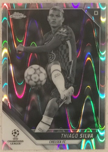 2022 Topps Chrome THIAGO SILVA #5 B&W Chelsea RAY WAVE NICE CARD! | eBay