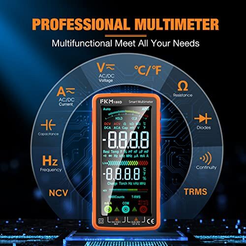 Digital Multimeter Dc/ac Current Voltage Tester Voltmeter With ...