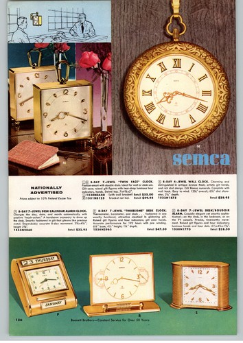 1956 PAPER AD 4 PG Senca Clock Calendar Desk Wall Travel Alarm Glass ...