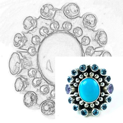 Nicky Butler Sterling Silver Multiple Gemstones Handmade India Signed ...