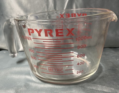 Pyrex Glass 4 Cup 1 Qt 32 oz J Handle Measuring Cup 532 Corning NY USA ...