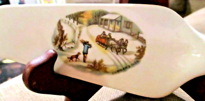 Currier and Ives Ceramic Pie/Cake Server 'Homestead in Winter Sleigh ...
