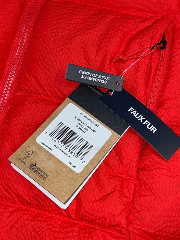 The North Face Women's Dreamer Parkina Fiery Red Faux Fur Size XS NWT ...