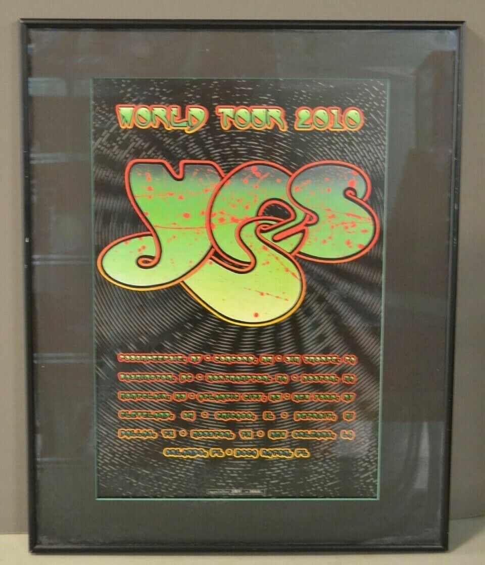 YES World Tour 2010 Limited Edition 584/1000 12" x 18" Framed Poster ...