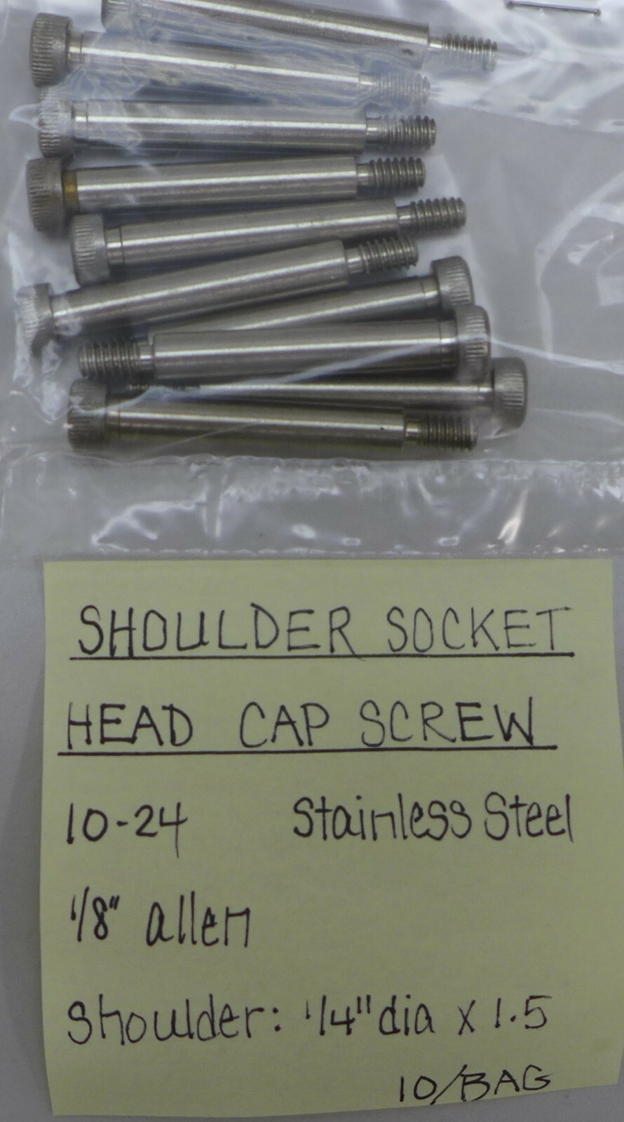 (10) Shoulder Socket Head Cap Screw 10-24 Stainless Steel Shoulder 1/4 ...