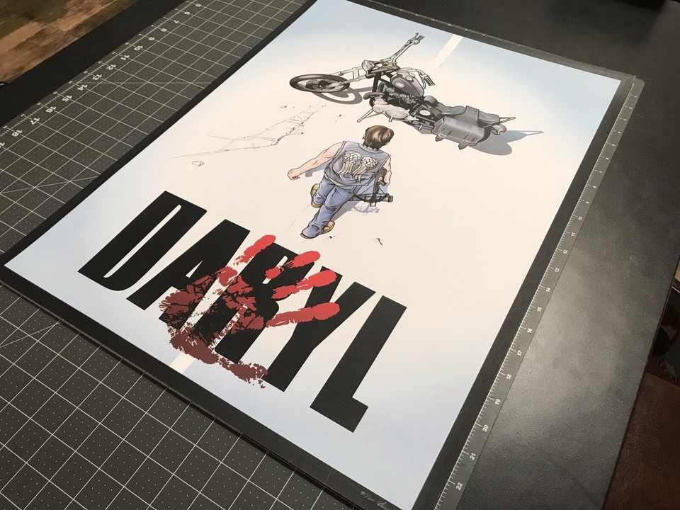 DARYL THE WALKING DEAD screen printed art poster by Ross Sewage AKIRA ...