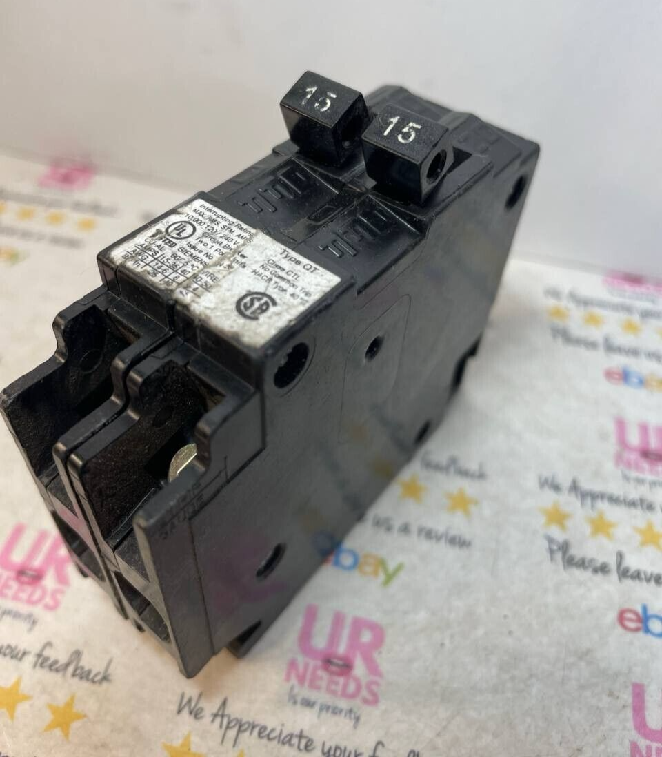 Siemens Q1515 2 Pole Tandem 15-15 Amp Circuit Breaker Used 783643148246 ...